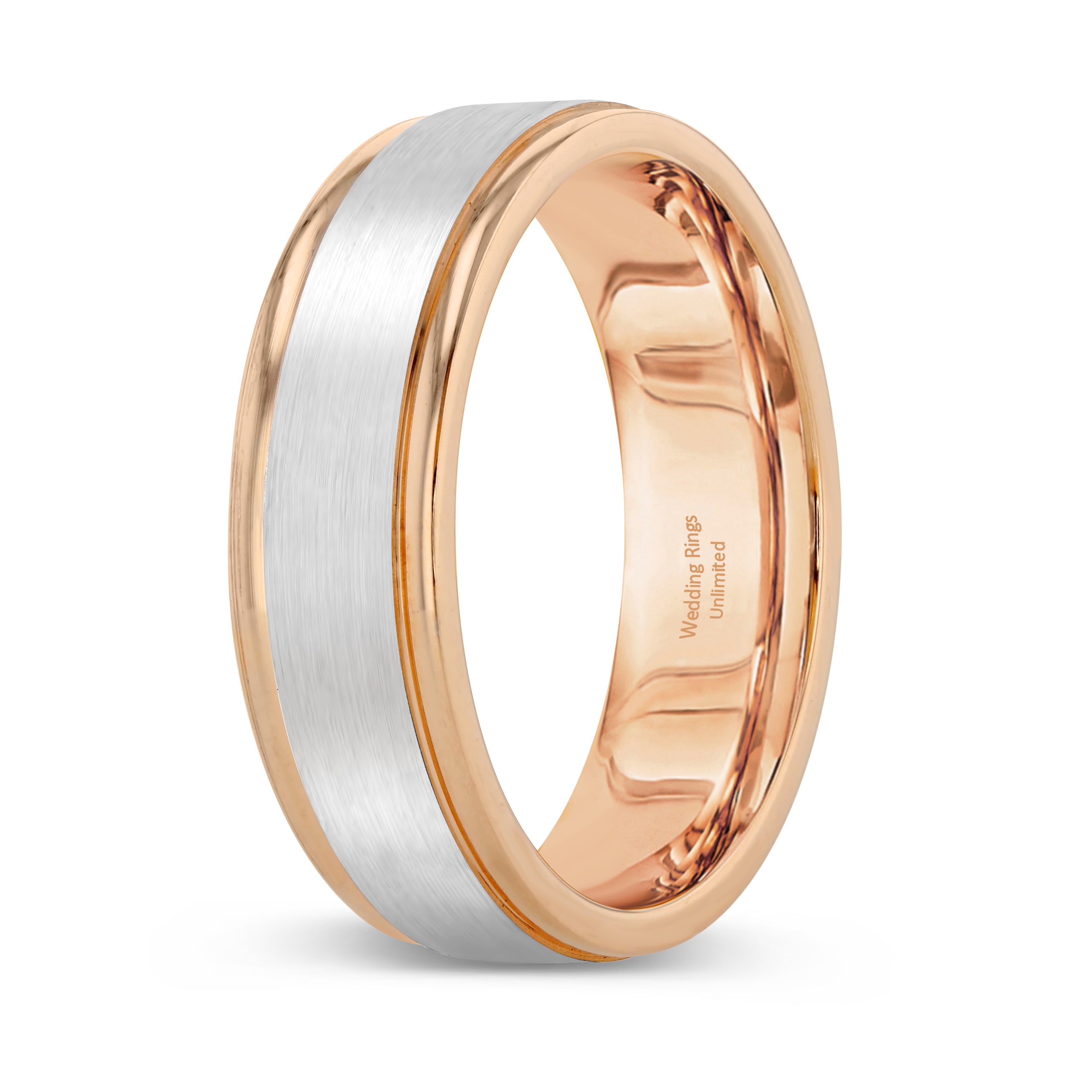 14K Two Tone Wedding Band -PN00056 – weddingringsunlimited